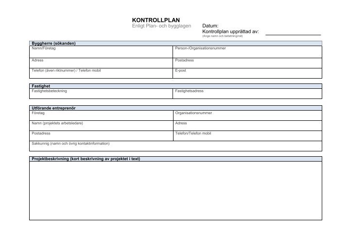 Kontrollplan Magazines