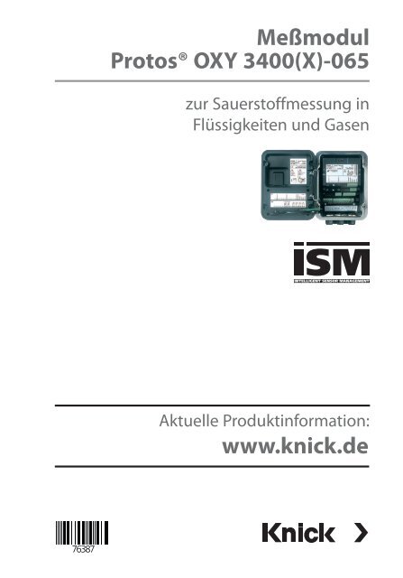 Meßmodul Protos® OXY 3400(X)-065 - Knick