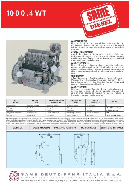 DIESEL 1000.4WT - Iml Motori