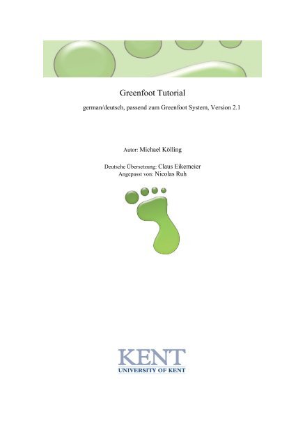 Greenfoot Tutorial 1.0 - German Translation