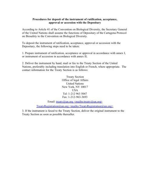 Procedures for deposit of the instruments of ratification.…