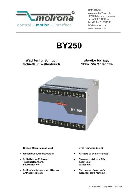 control – motion – interface - motrona