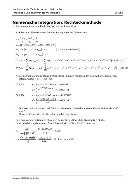 Numerische Integration, Rechteckmethode