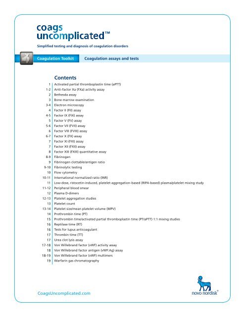Coagulation assays and tests - Coags Uncomplicated
