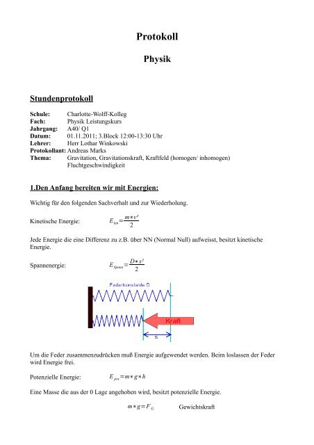 Hier steht das Protokoll von Andreas - cwkphysiklkabi40