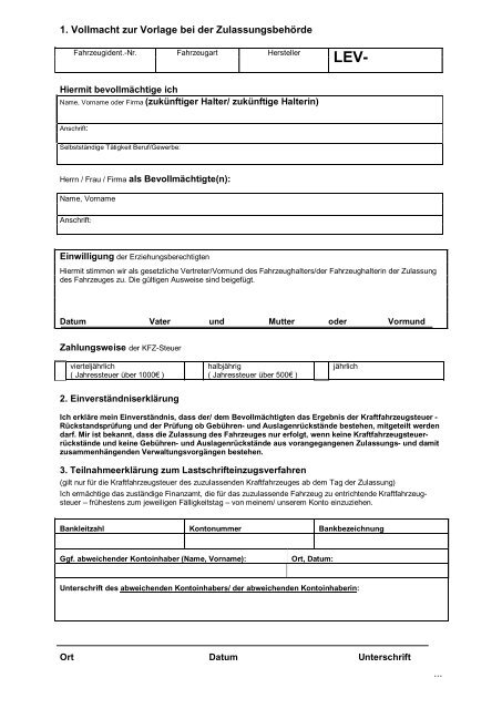 Vollmacht Zur Vorlage Bei Der Zulassungsstelle Gut Ma - vrogue.co Vollmacht Zur Vorlage Bei Der Zulassungsstelle Gut Ma - vrogue.co