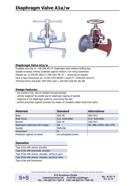 Diaphragm Valve A1a/w