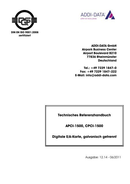 Handbuch (pdf) - ADDI-DATA