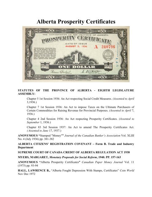 Alberta Prosperity Certificates research in pdf format 20 Mb