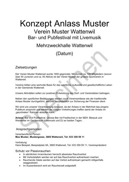 Konzept Anlass Muster - Wattenwil