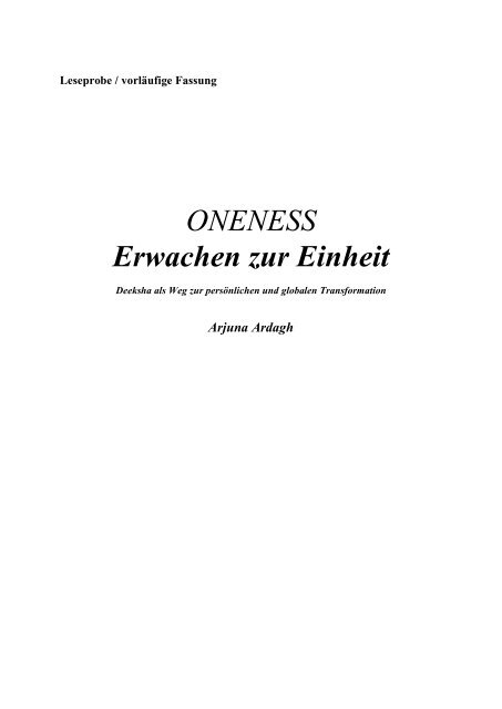 Leseprobe - Oneness Deeksha Switzerland