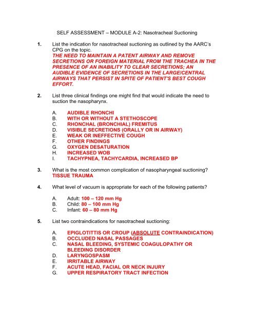 self assessment answers a-2 - Macomb-rspt.com