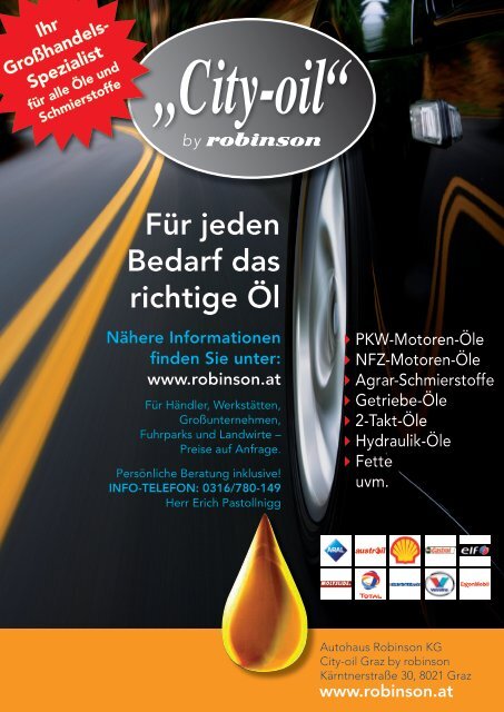 Für jeden Bedarf das richtige Öl - City Öl by Robinson Für jeden Bedarf das richtige Öl - City Öl by Robinson