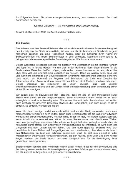 Seelen-Elixiere – 35 Varianten der Seelenrollen. - Septana