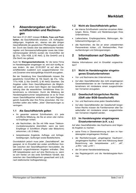 Merkblatt