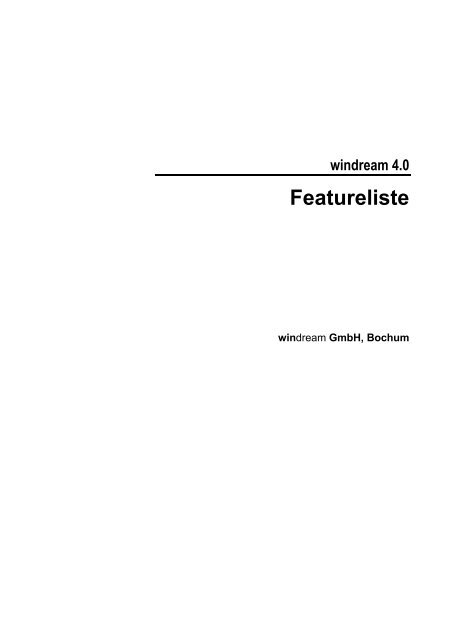 Featureliste - Windream GmbH