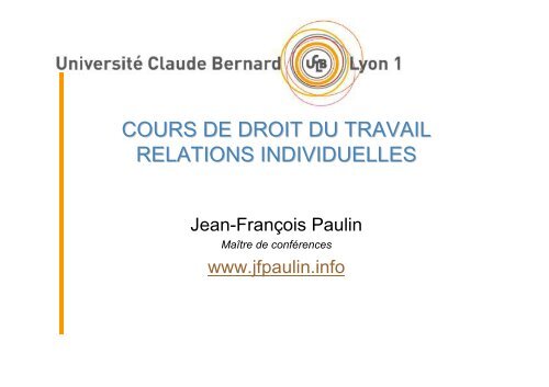 cours de droit du travail relations individuelles - Cours, documents et ...