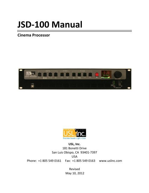 JSD-100 Manual - USL, Inc.