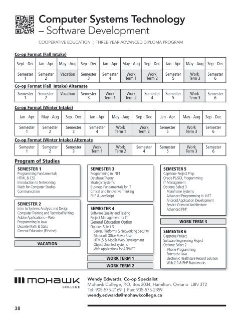 Computer Systems Technology – Software ... - Mohawk College