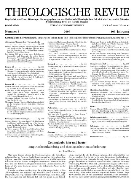 Gottesglaube hier und heute. Empirische Erkundung und ...