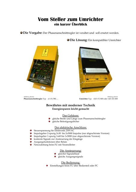 Vom Phasenanschnitt zum Umrichter - ascentronic.de
