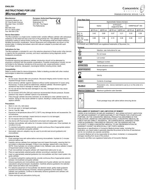 Microcatheter - Concentric Medical