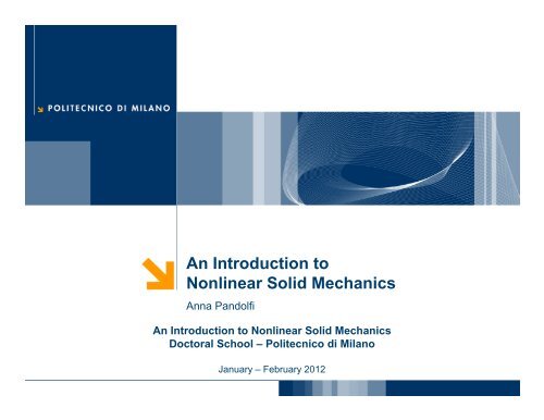 Nonlinear Solid Mechanics Continuum Mechanics and Structural Analysis ...