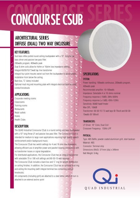 Concourse Csub version 3 - audio concepts