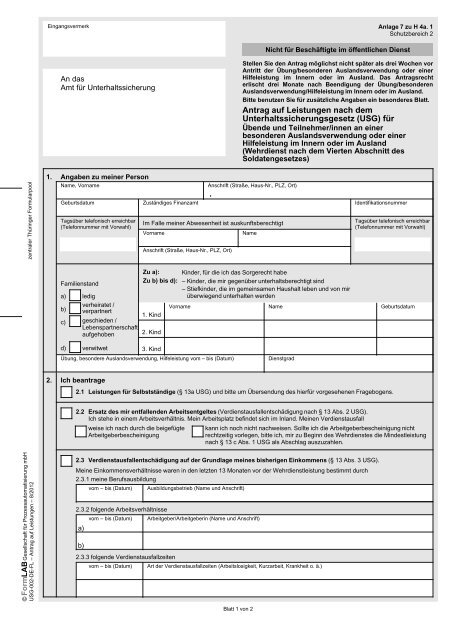 Antrag auf Leistungen für Übende und Teilnehmer/innen an einer ...