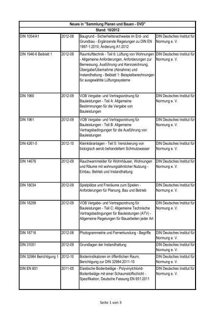 DIN 1054/A1 2012-08 Baugrund - Planen und Bauen auf DVD