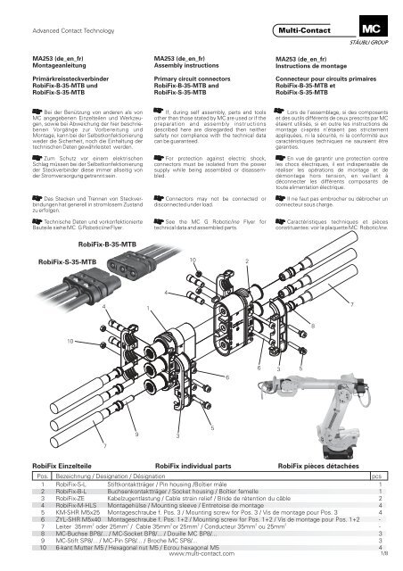 RobiFix Einzelteile RobiFix individual parts RobiFix ... - Multi-Contact