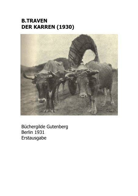 B.TRAVEN DER KARREN (1930) - Karapaco