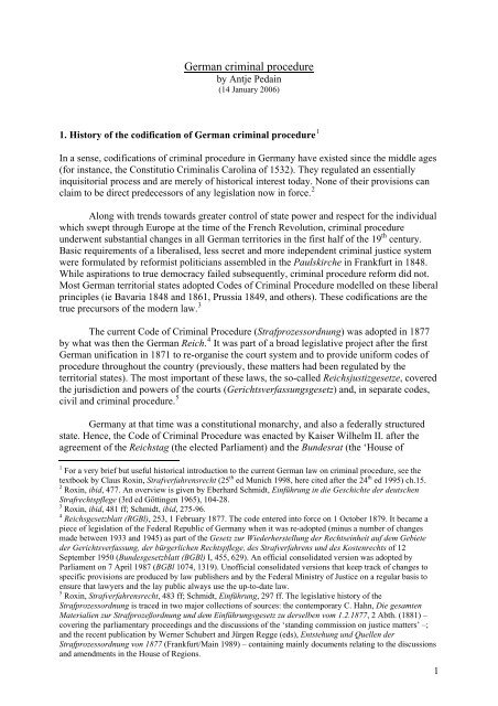 German Criminal Procedure