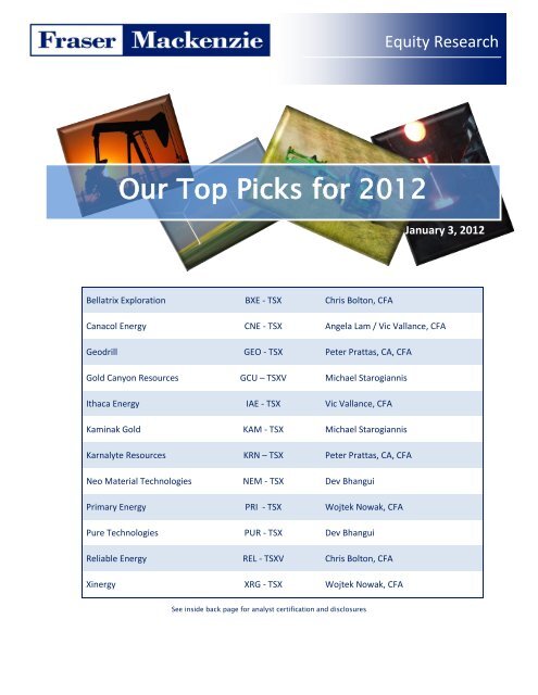 Empfehlungsliste von Fraser MacKenzie