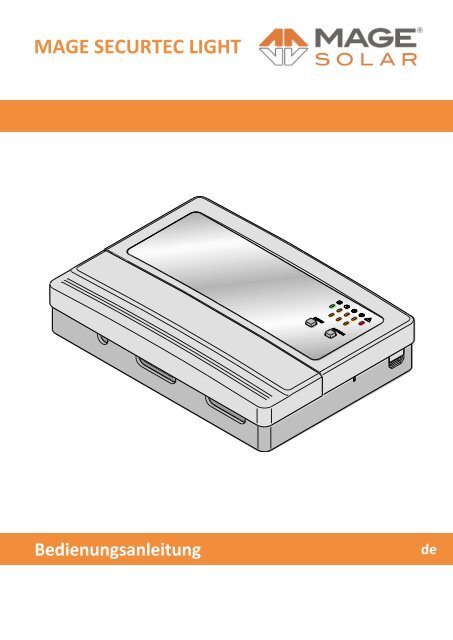 MAGE SECURTEC LIGHT Bedienungsanleitung - Mage Solar