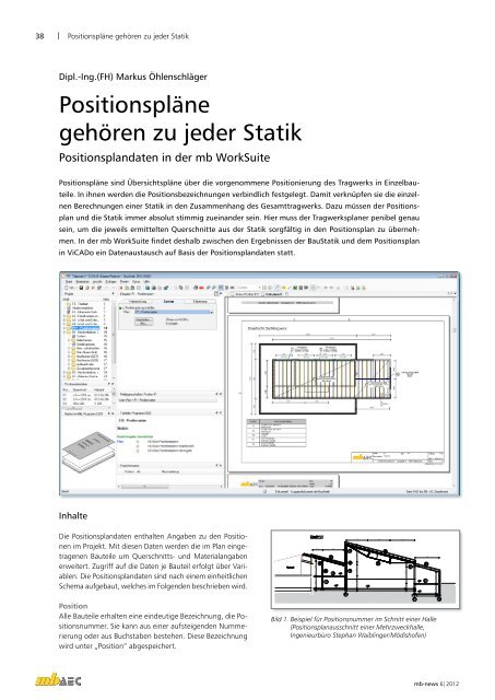 Positionspläne gehören zu jeder Statik - mb AEC Software GmbH