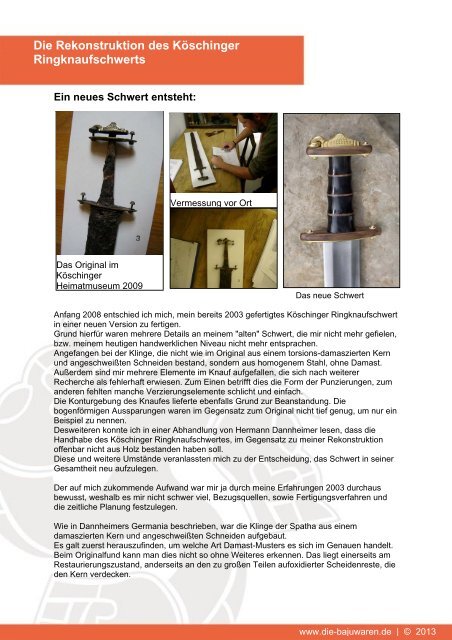 Die Rekonstruktion des Köschinger ... - Die Bajuwaren