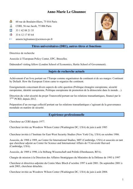 Télécharger le cv - Sciences Po