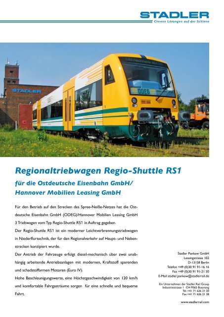 Regionaltriebwagen Regio-Shuttle RS1