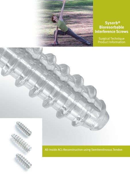 Sysorb® Bioresorbable Interference Screws - sysorb.ch
