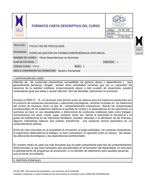 FORMATO CARTA DESCRIPTIVA DEL CURSO