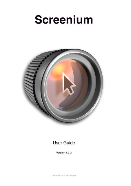 User Guide Screenium 1.4 DE - Synium Software