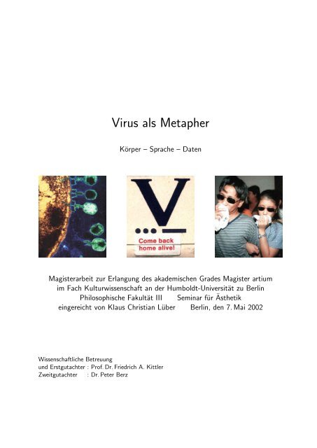 Virus als Metapher - VX Heaven!