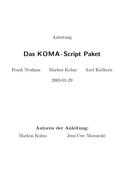 Das KOMA-Script Paket