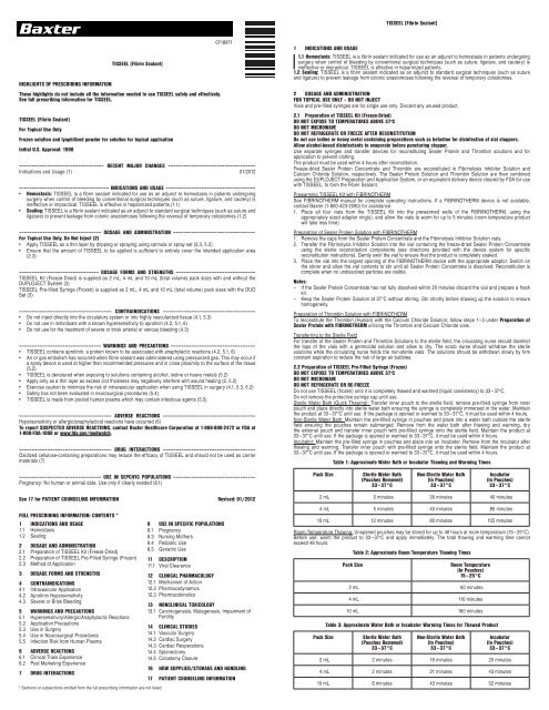 TISSEEL - Baxter