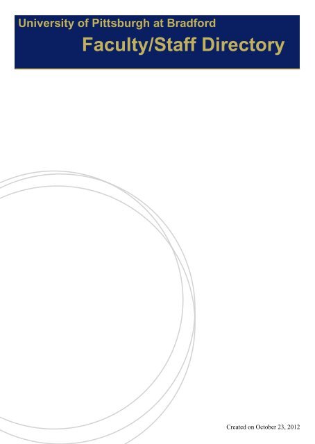 Faculty/Staff Directory - University of Pittsburgh