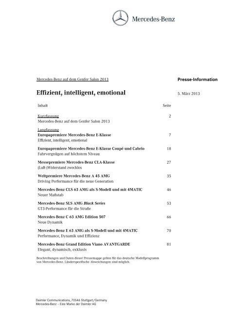 Effizient, intelligent, emotional - Mercedes-Benz