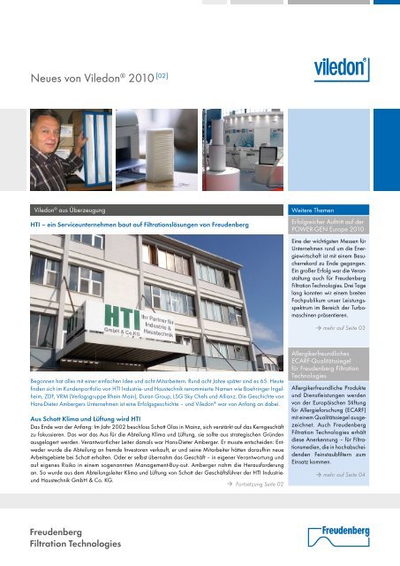 Viledon Newsletter 02/2010 - Freudenberg Filtration Technologies