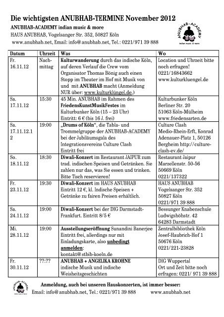 Das Programm als PDF - ANUBHAB-ACADEMY indian music & more