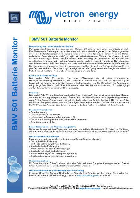 BMV 501 Batterie Monitor - Victron Energy
